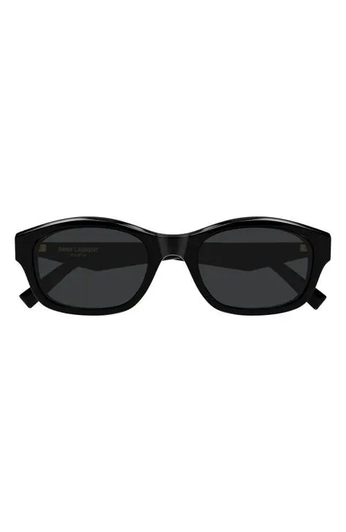 Saint Laurent 53mm Rectangular Sunglasses - Black