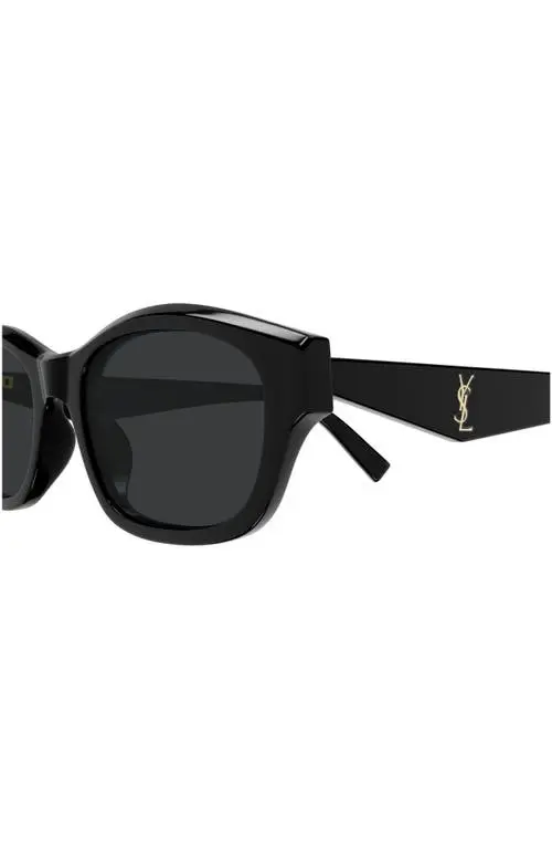 Saint Laurent 53mm Rectangular Sunglasses - Black