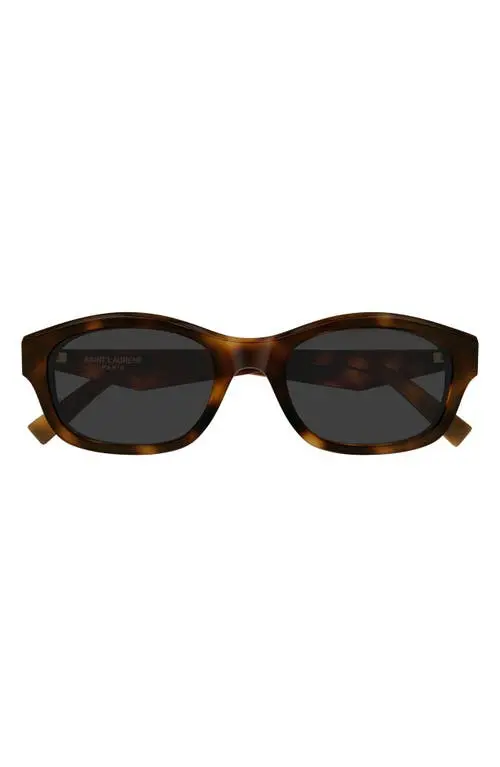 Saint Laurent 53mm Rectangular Sunglasses - Havana
