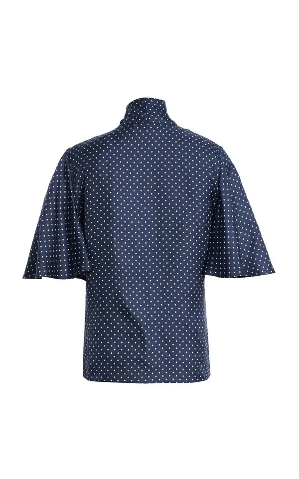 Françoise Alessa Polka-dot Silk Blouse