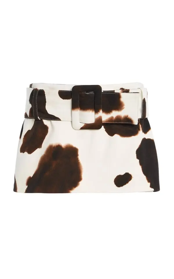 Françoise Clover Cow-hide Mini Skirt - Print