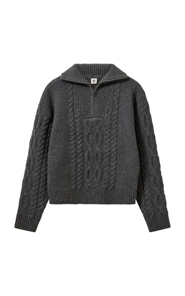 THE GARMENT Como Cable Knit Wool-cashmere Pullover - Grey