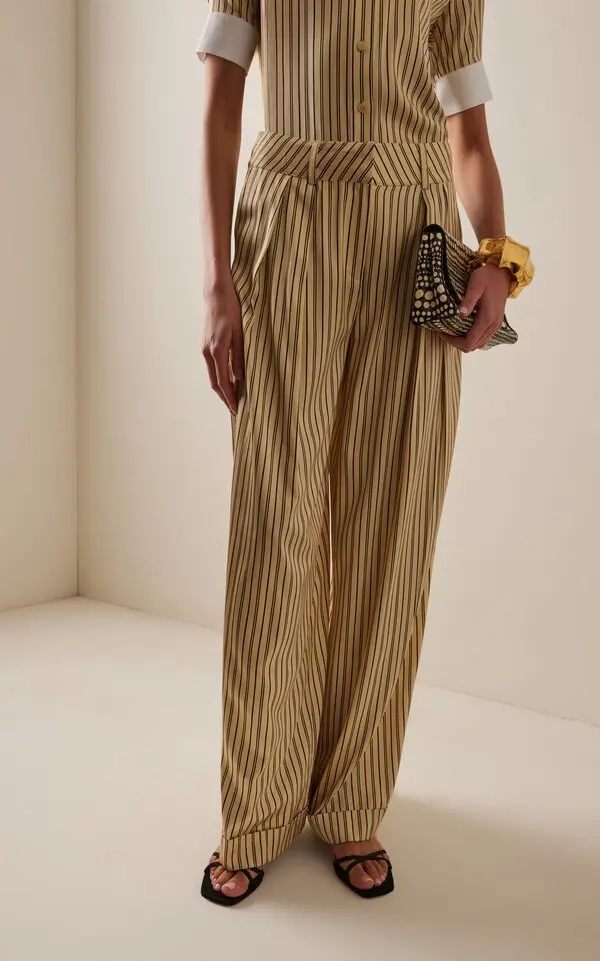 Françoise Mila Silk Stripe Pants
