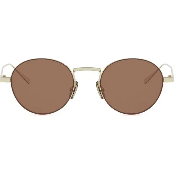 Celine 49mm Small Round Sunglasses - Gold/brown