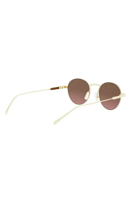 Celine 49mm Small Round Sunglasses - Gold/gradient Brown
