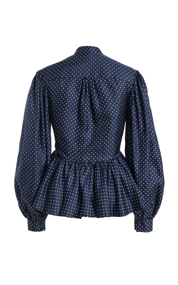 Françoise Caroline Polka-dot Silk Blouse