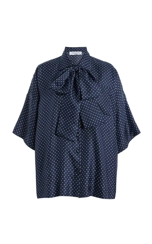 Françoise Blake Silk Polka-dot Shirt