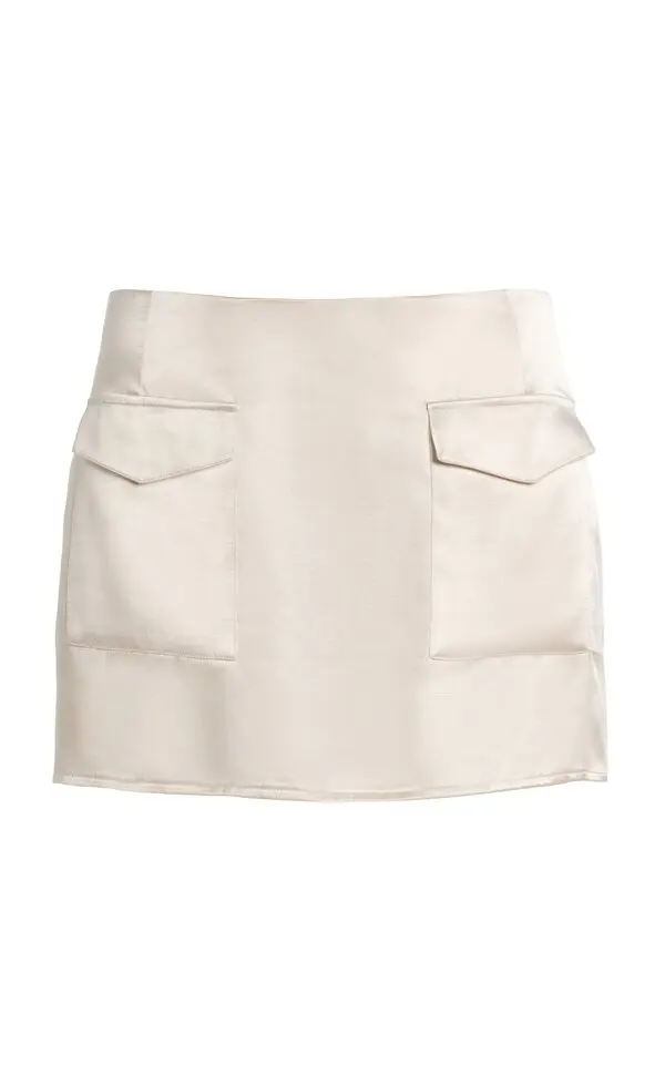 ALFIE Valletta Sateen Mini Skirt - Silver
