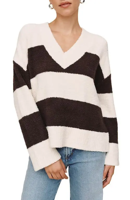 Bella Dahl Oversized V-neck Striped Sweater