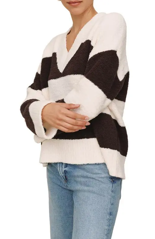 Bella Dahl Oversized V-neck Striped Sweater