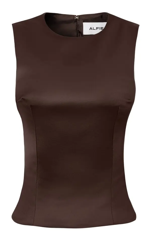 ALFIE Sateen Top - Brown