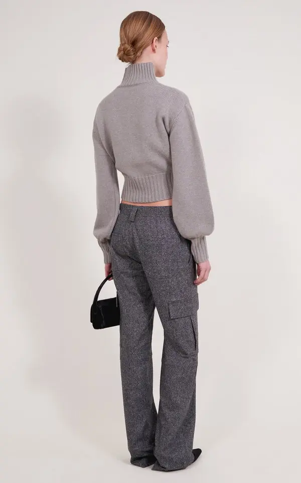 ALFIE Wool-cashmere Turtleneck Sweater - Dark Grey