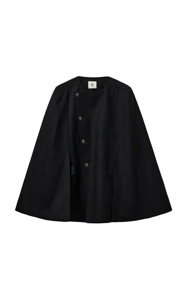 THE GARMENT Collarless Recycled-wool Cape
