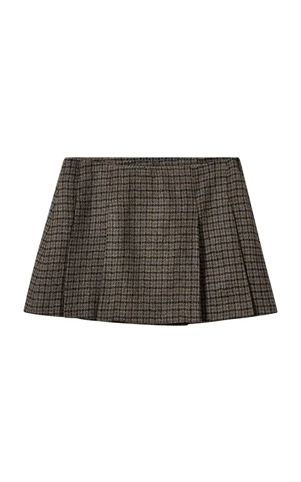 THE GARMENT Balmoral Herringbone Wool Mini Skirt