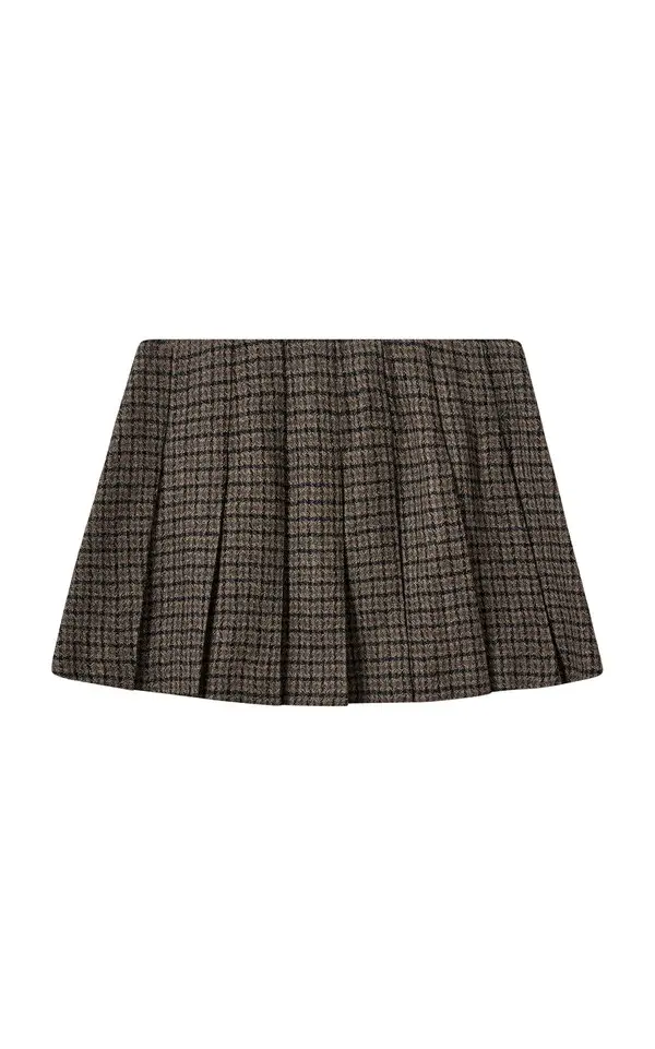 THE GARMENT Balmoral Herringbone Wool Mini Skirt