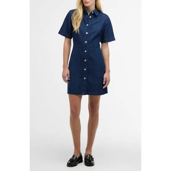 Barbour Maia Button-up Denim Mini Shirtdress