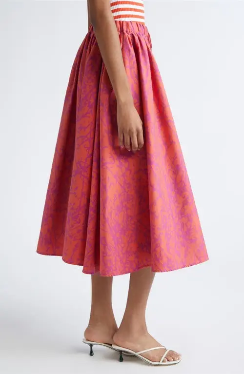 Max Mara Berlina Jacquard Cotton & Silk Midi Skirt - Coral