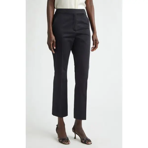 Max Mara Okra Crop Straight-leg Pants - Black