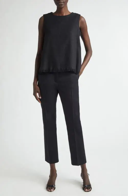Max Mara Okra Crop Straight-leg Pants - Black