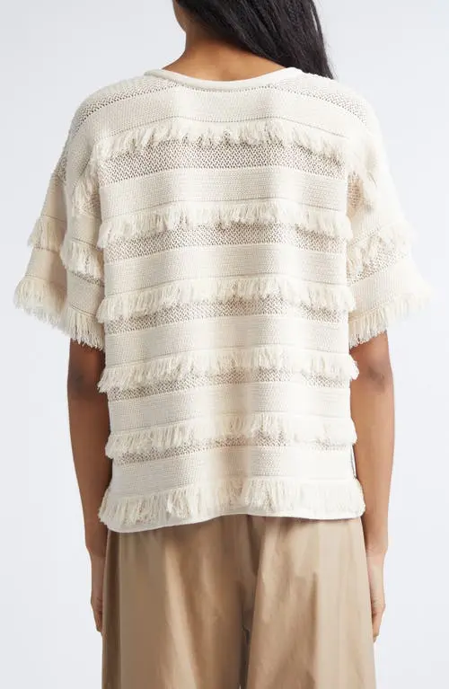 Max Mara Garza Openwork Fringe Sweater
