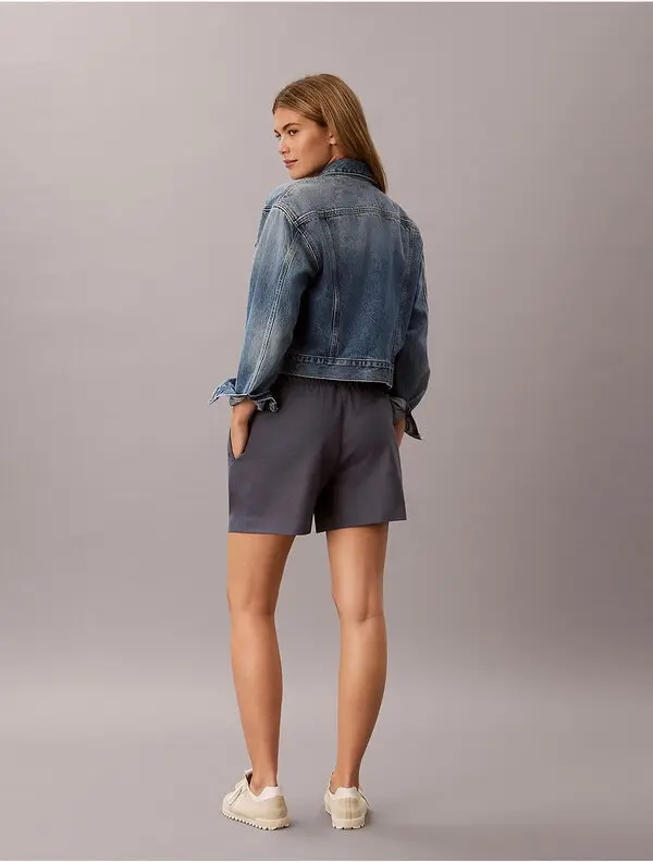 Calvin Klein Linen Blend Pull-on Shorts - Grisaille