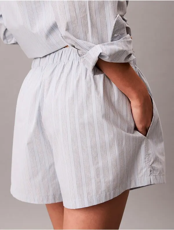 Calvin Klein Cotton Poplin Sleep Shorts - Bespoke Stripe