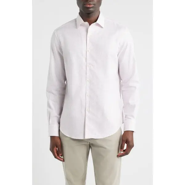 Bugatchi Alvin Shaped Fit Mini Check Button-up Shirt