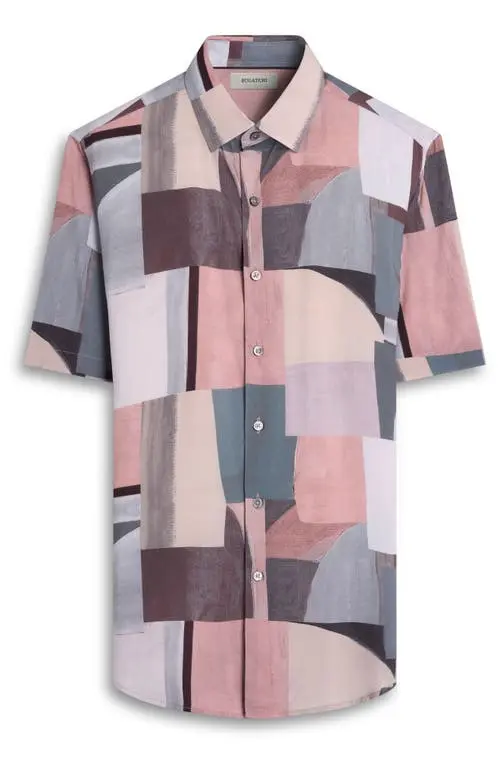 Bugatchi Orson Shaped Fit Short Sleeve Button-up Shirt