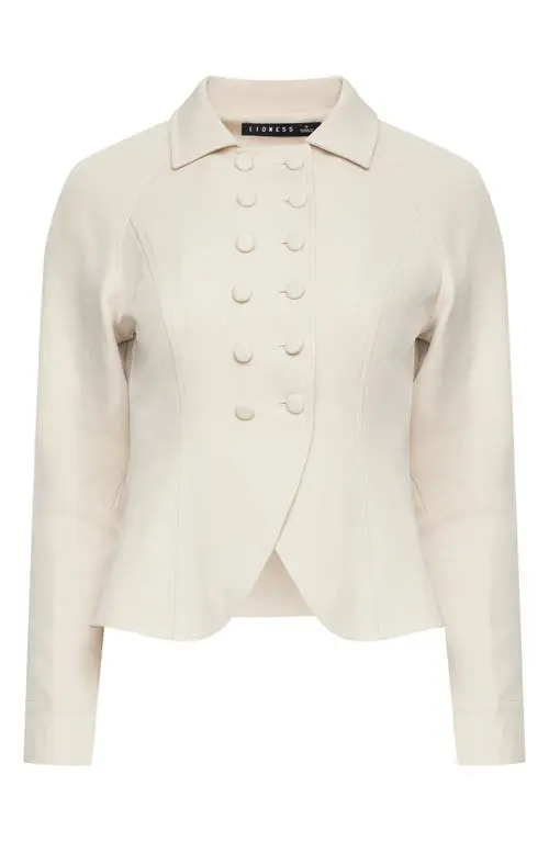 Lioness Form Double Breasted Jacket - Cream