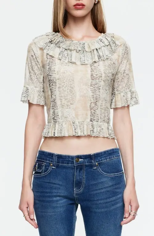 Lioness First Light Print Frill Collar Crop Top