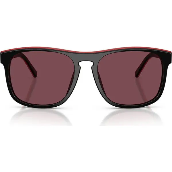 SCUDERIA FERRARI 57mm Square Sunglasses - Red/shiny Black/ferrari
