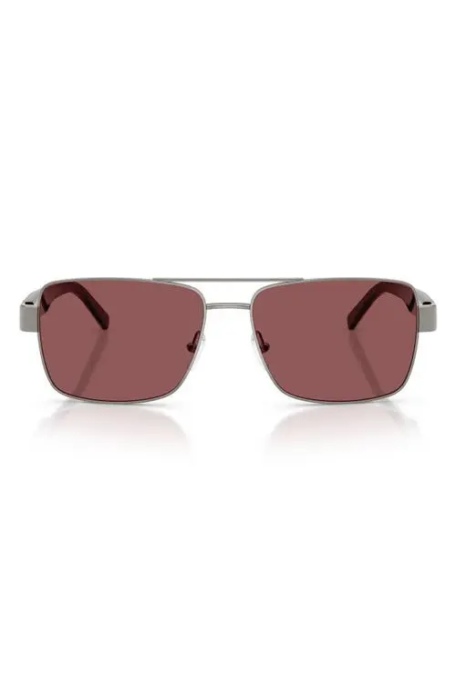 SCUDERIA FERRARI 59mm Rectangle Sunglasses - Shiny Gunmetal/ferrari