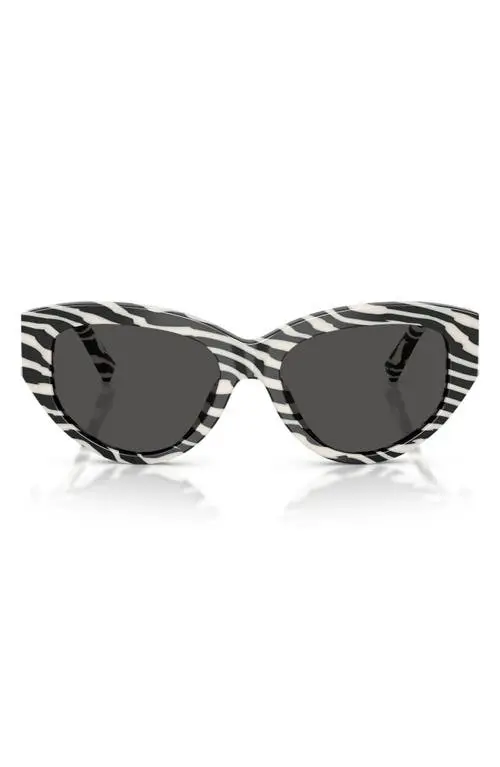 Dolce & Gabbana 55mm Cat Eye Sunglasses - Zebra/dark Grey