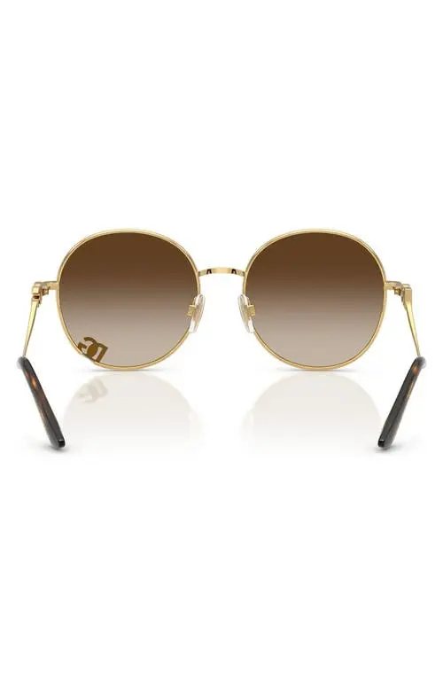 Dolce & Gabbana 56mm Gradient Round Sunglasses - Gold/gradient Brown