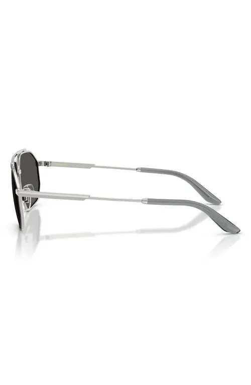 Dolce & Gabbana 59mm Pilot Sunglasses - Silver/matte Black/grey