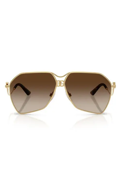 Dolce & Gabbana 62mm Pilot Sunglasses - Gold/gradient Brown