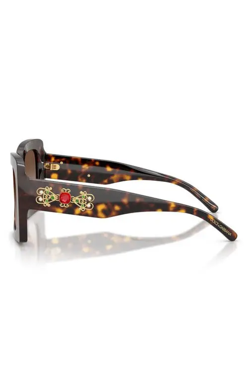 Dolce & Gabbana 54mm Square Sunglasses - Havana/gradient Brown