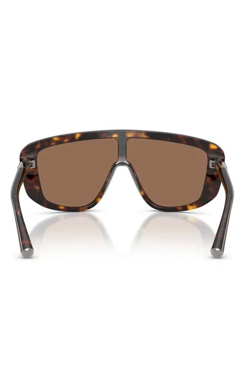 Dolce & Gabbana 128mm Rectangular Shield Sunglasses - Havana/dark Brown