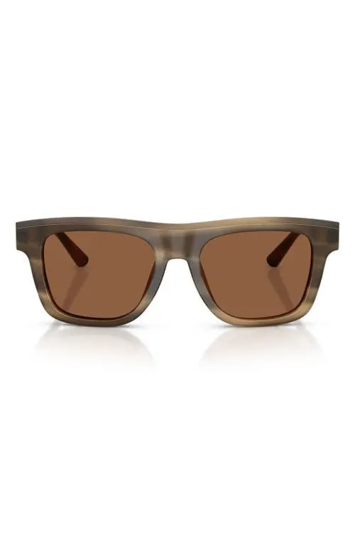Dolce & Gabbana 52mm Square Sunglasses - Striped Tobacco/bronze