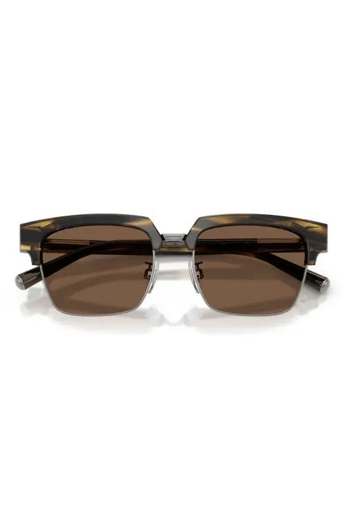 Dolce & Gabbana 54mm Square Sunglasses - Striped Brown/brown