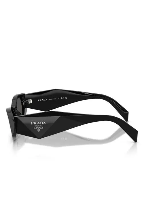 Prada 50mm Oval Sunglasses - Black/dark Grey