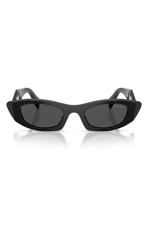 Prada 52mm Oval Sunglasses - Black/dark Grey