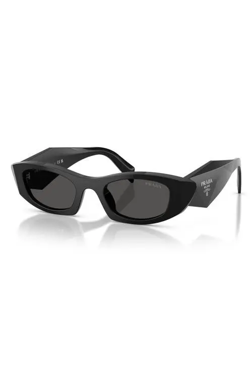 Prada 52mm Oval Sunglasses - Black/dark Grey