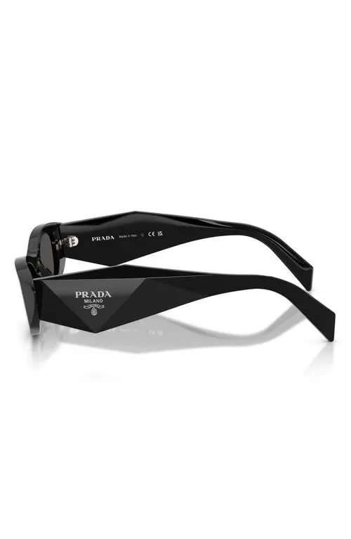 Prada 52mm Oval Sunglasses - Black/dark Grey