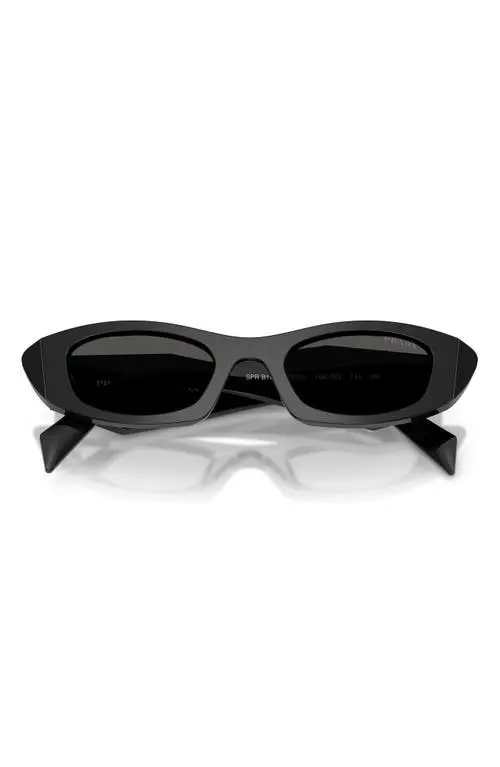 Prada 52mm Oval Sunglasses - Black/dark Grey