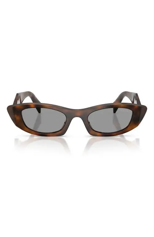Prada 52mm Oval Sunglasses - Juniper Tortoise/grey