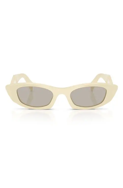 Prada 52mm Oval Sunglasses - White Milk/light Brown