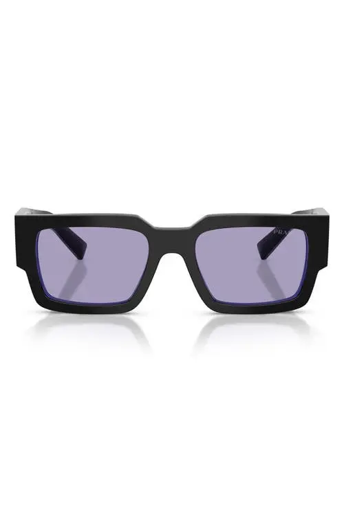 Prada 54mm Rectangular Sunglasses - Black/purple/violet