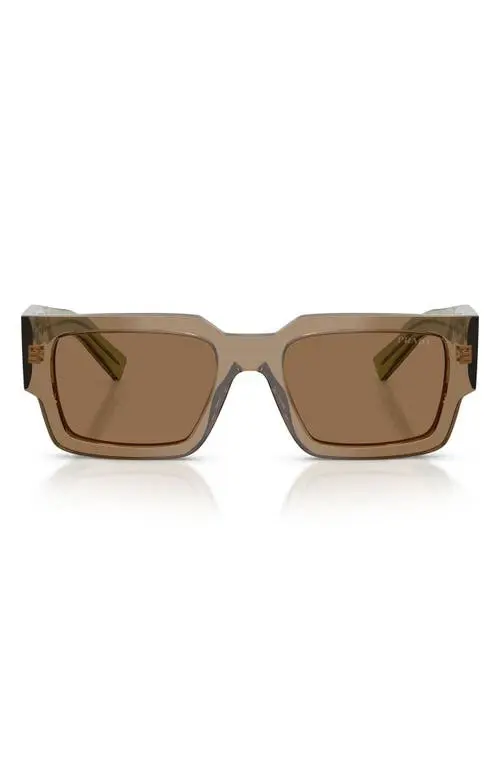 Prada 54mm Rectangular Sunglasses - Terra/light Brown