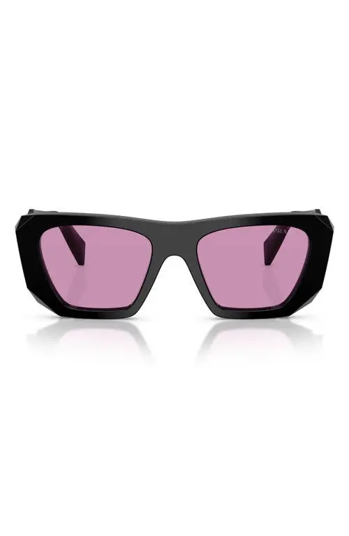 Prada 53mm Square Sunglasses - Black/purple